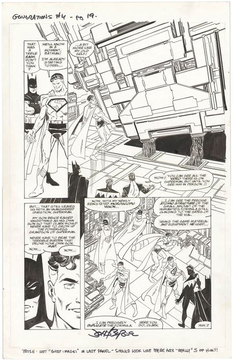 Original Comic Art By Superman And Batman Generations 4 P19 Signed