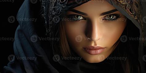Ai Generated Portrait Of A Young Beautiful Woman On A Dark Background