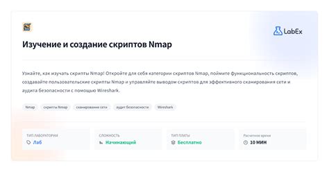Изучение и создание скриптов Nmap Labex