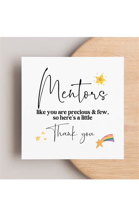 Mentor Thank You Card Mentors Like You Precious And Few Thank Nurse
