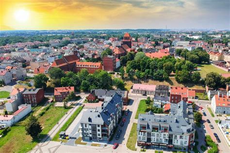 Aerial View Of Tczew City Over Wisla River In Poland Stock Image