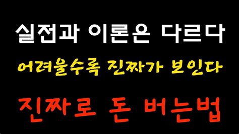 진짜 돈버는 법은 여기 있다이론과 실전은 다르다 Youtube