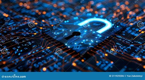 Advanced Security Technology Closeup Of Intricate Data Encryption