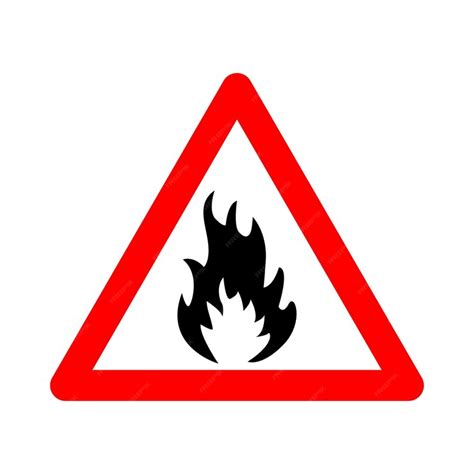 Premium Vector Fire Sign Warning Sign Flammable Substances Red