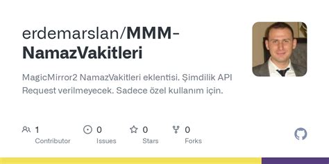 GitHub Erdemarslan MMM NamazVakitleri MagicMirror2 NamazVakitleri