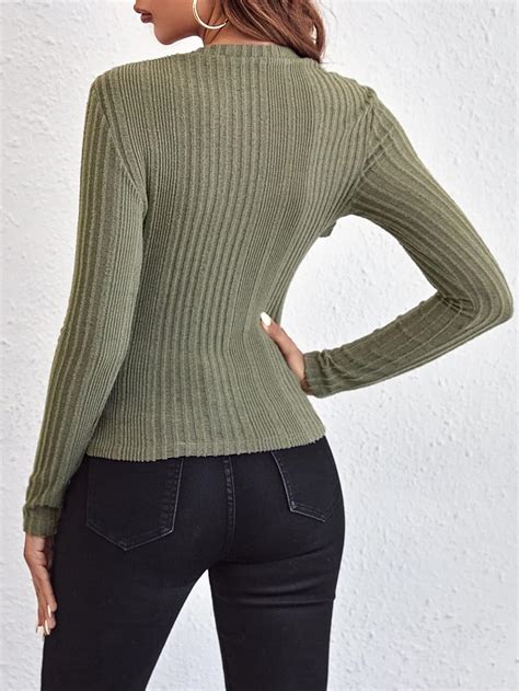 Floerns Womens Sweetheart Neck Long Sleeve Lace Trim Ruched Bust Tee