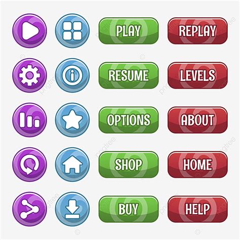 Rpg Game Vector Hd Images Set Of Game Menu Selection For Rpg And Adventure Game Game Gaming