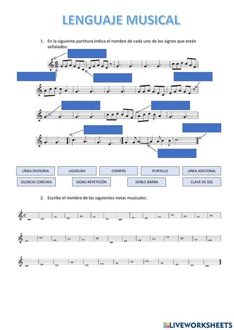 Lenguaje Musical Online Exercise For Live Worksheets