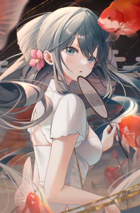 【p站美图】碧蓝档案 飞鸟马时 短裙异色瞳美少女初音未来 Miku 动漫壁纸插画推荐 米卡插画mikagogo