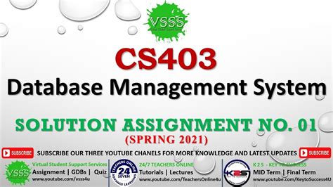 cs403 assignment no 1 solution spring 2021 cs403 assignment 1 solution 2021 online teachers