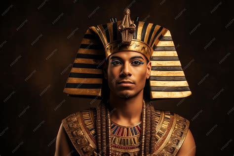 Premium Ai Image Egyptian Pharaoh In Regal Attire Wearing The Iconic