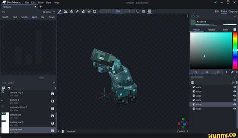 Blockbench File Edit Filter View Help Tentacle Blockbench O X