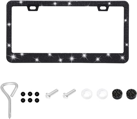 Gaolaosy Bling Car License Plate Frame Sparkly Rhinestone