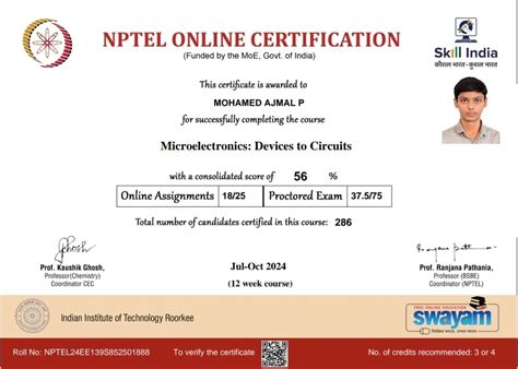 Nptel Microelectronics Continuouslearning Coursecompletion