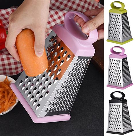Vegetable Grater Base Ergonomic Handle With Rubber Ring Four Side Potato Cheese Grater Vegetable