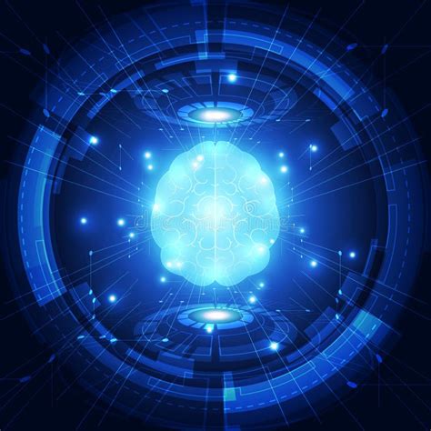 Abstract Electric Circuit Digital Braintechnology Concept Stock Vector