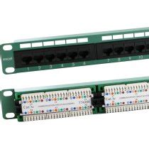 Excel Cat5e 24 Port Unscreened Patch Panel 1U Green