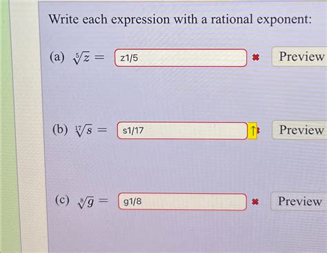 Solved Write Each Expression With A Rational