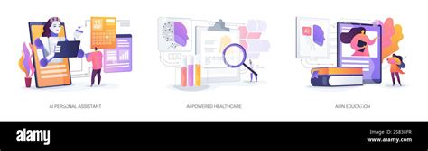 Ai In Daily Assistance Abstract Concept Vector Illustrations Stock