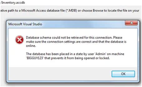 Microsoft Visual Studio Error Database Schema Could Not Be Retrieved Techyv Com