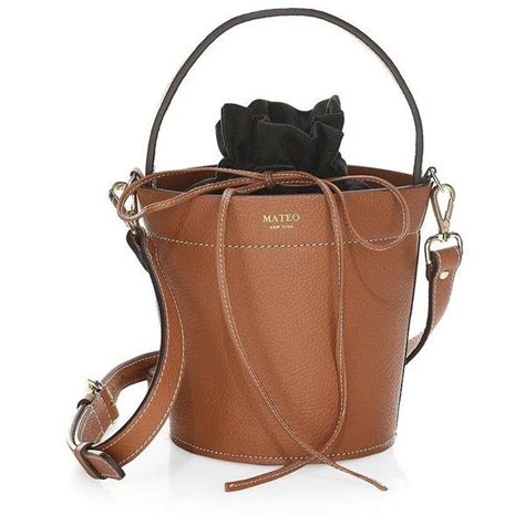 Mateo New York The Madelaine Bucket Bag Brown Leather Shoulder Bag