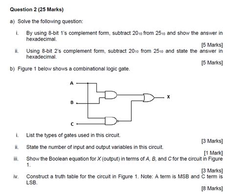 Solved Question 2 25 Marks A Solve The Following