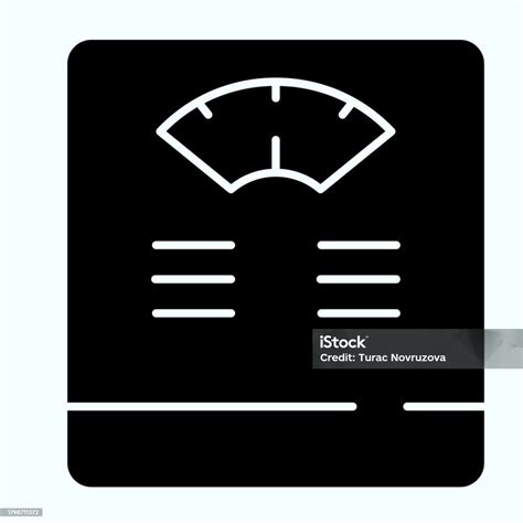 Floor Scales Solid Icon Bathroom Scales Vector Illustration Isolated On