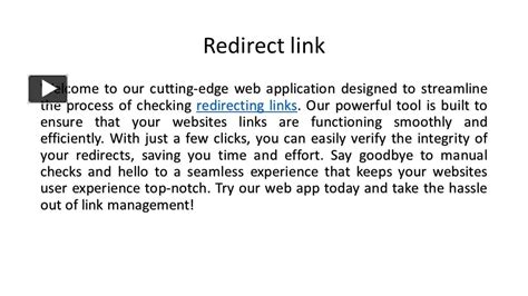 Ppt Redirect Checker Powerpoint Presentation Free To Download Id