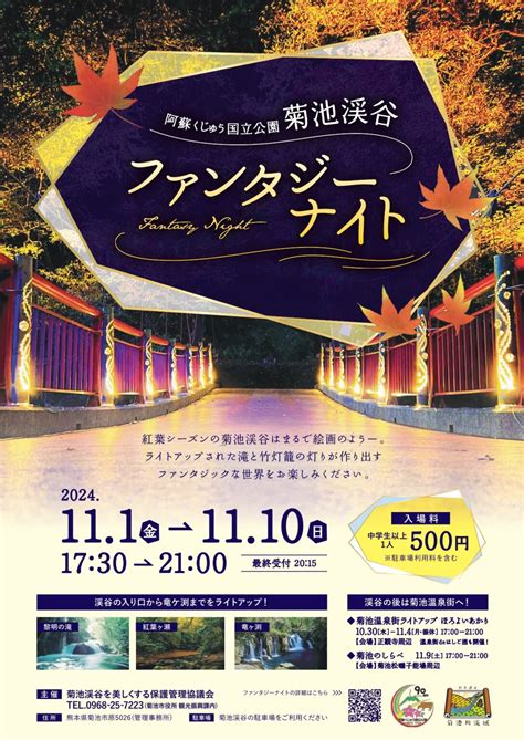 阿蘇くじゅう国立公園菊池渓谷ファンタジーナイトの開催について お知らせ 菊池渓谷公式ホームページ