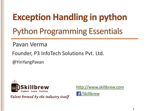 Python Programming Essentials M21 Exception Handling Ppt