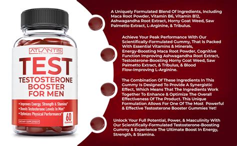 Atlantis Nutrition Testosterone Booster For Men Gummies