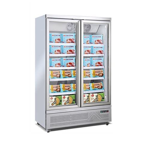 Automatic Defrosting Glass Door Frozen Food Display Cooler Convenience