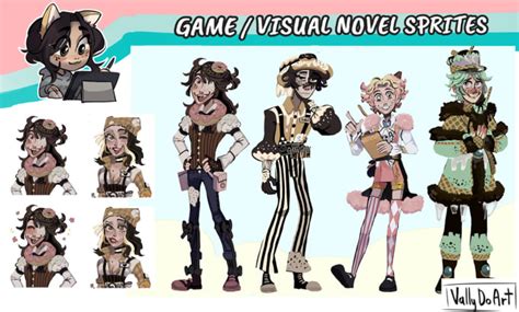 Make Sprites For Your Game I Visual Novel By Vallydoart Fiverr