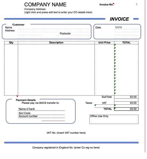 Vat Invoice Template Uk Excel Cards Design Templates Vat On Invoice