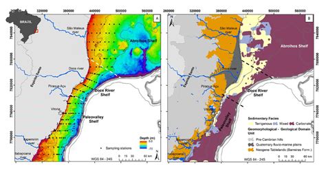 A Bathymetric Map With The Three Different Morphological Sectors Of