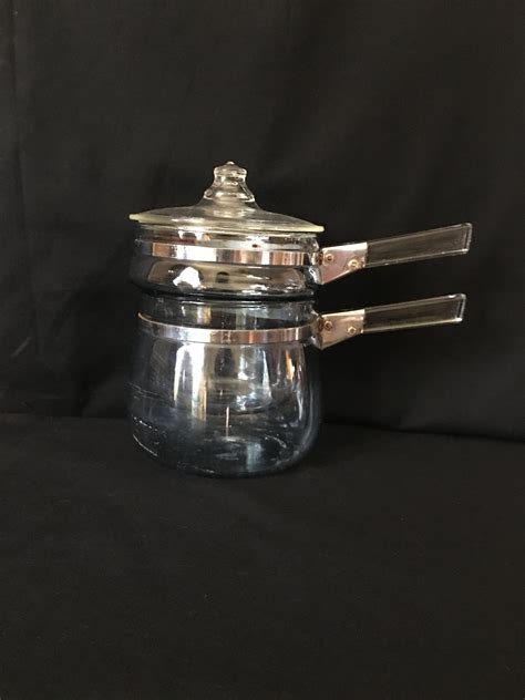 Pyrex Double Boiler Flameware Kitchen Cookware Pyrex Flame Etsy