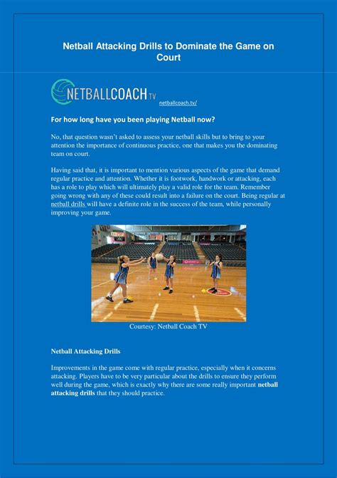 Ppt Netball Attacking Drills To Dominate The Game On Court Powerpoint