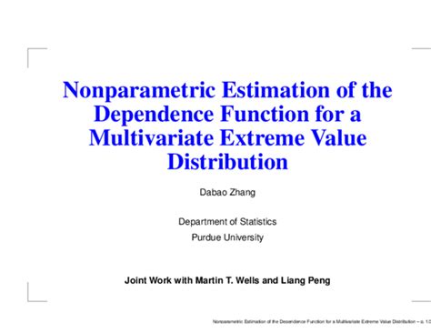 Pdf Nonparametric Estimation Of The Dependence Function For A Multivariate Extreme Value