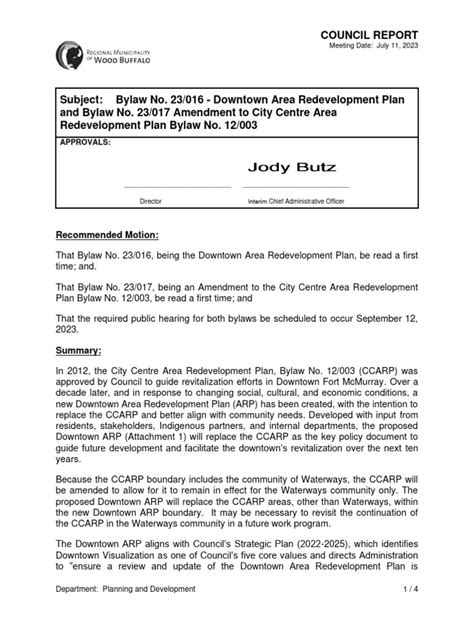 Council Report Downtown Area Redevelopment Plan Pdf