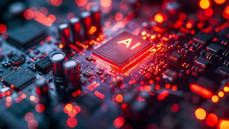 Advanced Computer Processor Chip With Ai Acceleration In Dark Digital