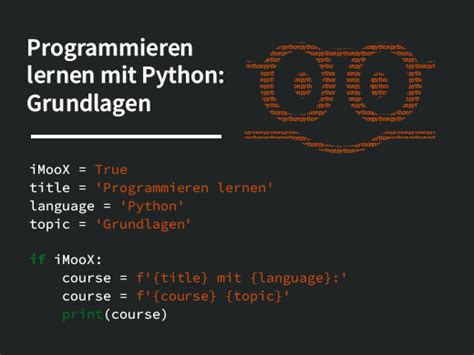 Programmieren Lernen Mit Python Grundlagen IMooX