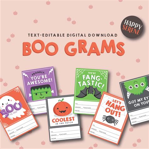 Boo Grams Digital Download For Pta Pto Elementary School Fundraising