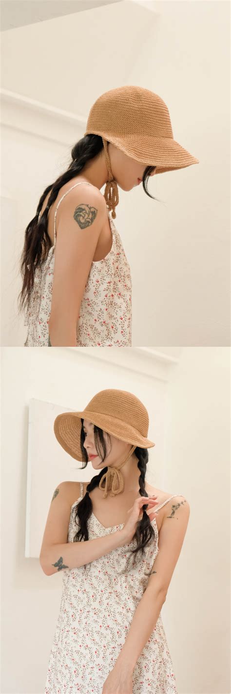 라탄 뒷트임 리본 끈 보넷 벙거지 휴양지 모자 5color 감도 깊은 취향 셀렉트샵 29cm
