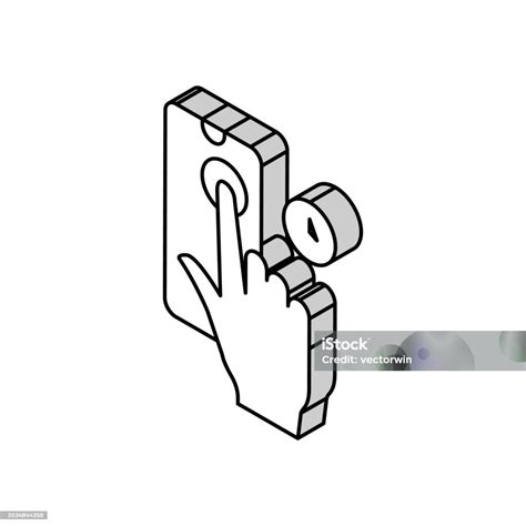 전화 표시 등각 투영 아이콘 벡터 일러스트 레이 션을 길게 누릅니다 가볍게 두드리기에 대한 스톡 벡터 아트 및 기타 이미지