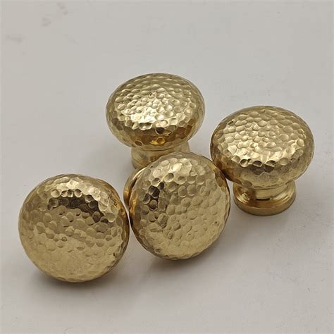 Unlacquered Solid Brass Cabinet Knobs Hammered Brass Knobs Cabinet Handle Pulls Brass Knobs