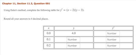 Solved Chapter Section Question Using Euler S Chegg