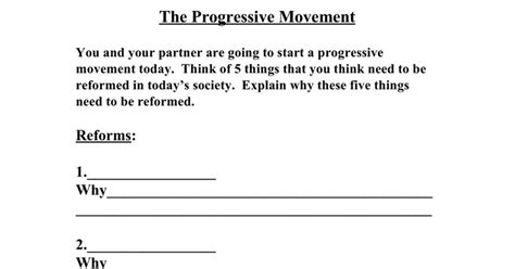The Progressive Movement Todays Reformsdoc Quizalize