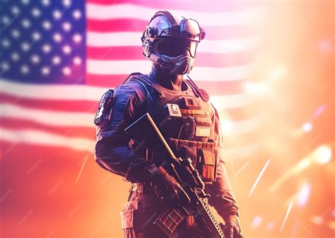 Premium Ai Image Usa Flag Army 41