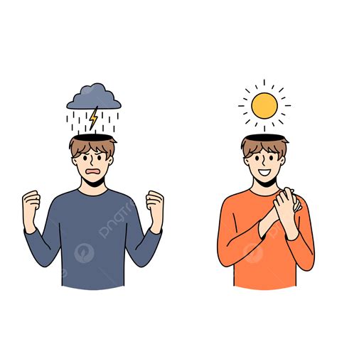 인간의 기분 개념의 대조 나쁜 좋은 남성 Png 일러스트 및 벡터 에 대한 무료 다운로드 Pngtree