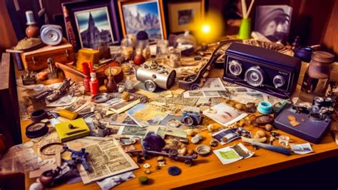 table with many different items on it generative ai stock illustration illustration of